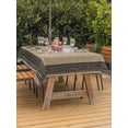 60x102 Rectangle Tablecloth, Black Brown Retro Greek Key Outdoor ...