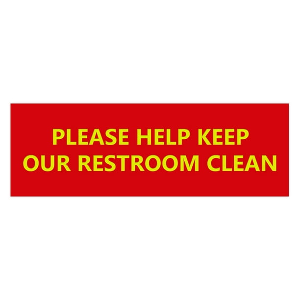Basic Please Help Keep Our Restroom Clean Sign (Red/Yellow) - Small ...