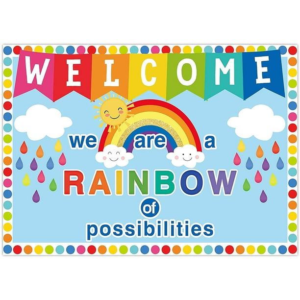 YOITEA 7X5FT We are A Rainbow of Possibilities Backdrop Welcome Back to ...