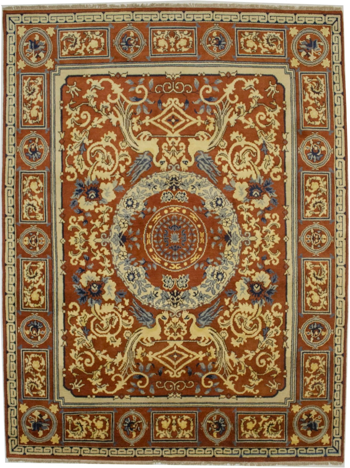 Rust Orange Pictorial 8X10'5 Oushak Chobi Oriental Rug - Walmart.com