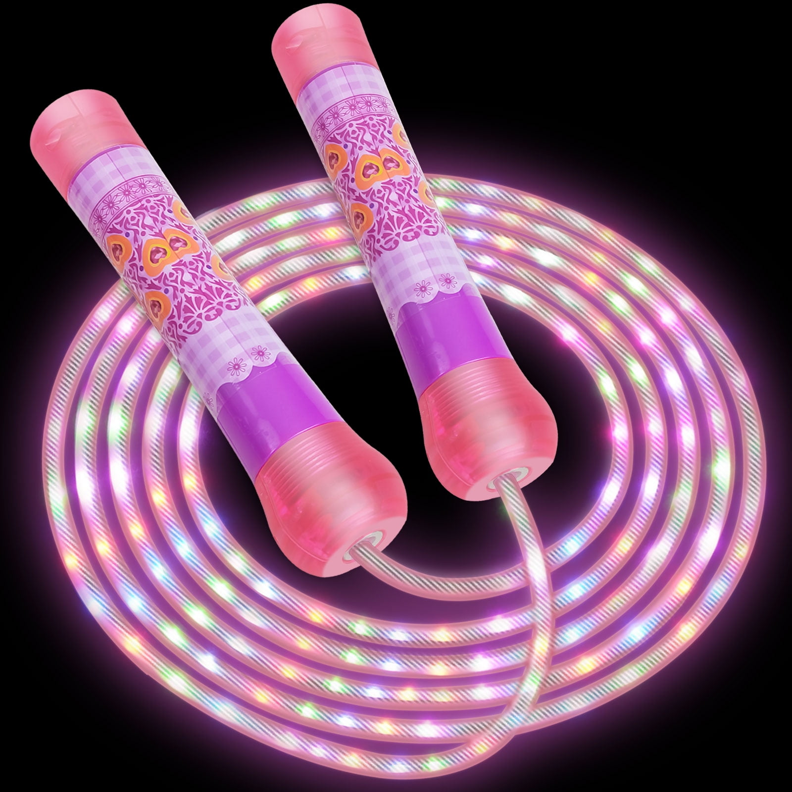 Led Jump Rope for Girls Kids - Flashing Colorful Exercise Jump rope ...