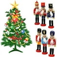 Set of 6 Christmas Wooden Nutcracker Soldier with Weapons ornament ...