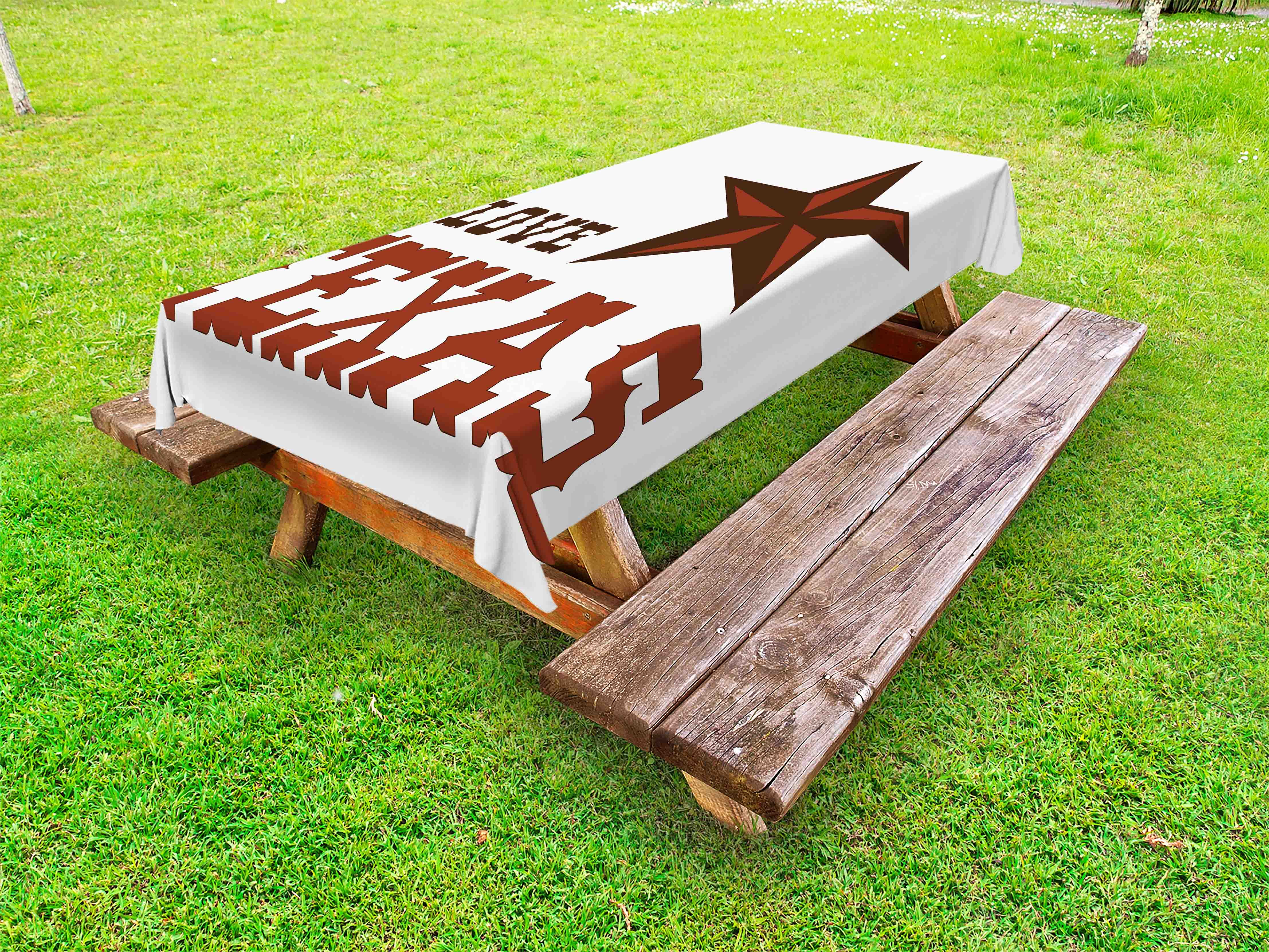 Texas Star Outdoor Tablecloth, Western Culture Motifs with a Quote ...