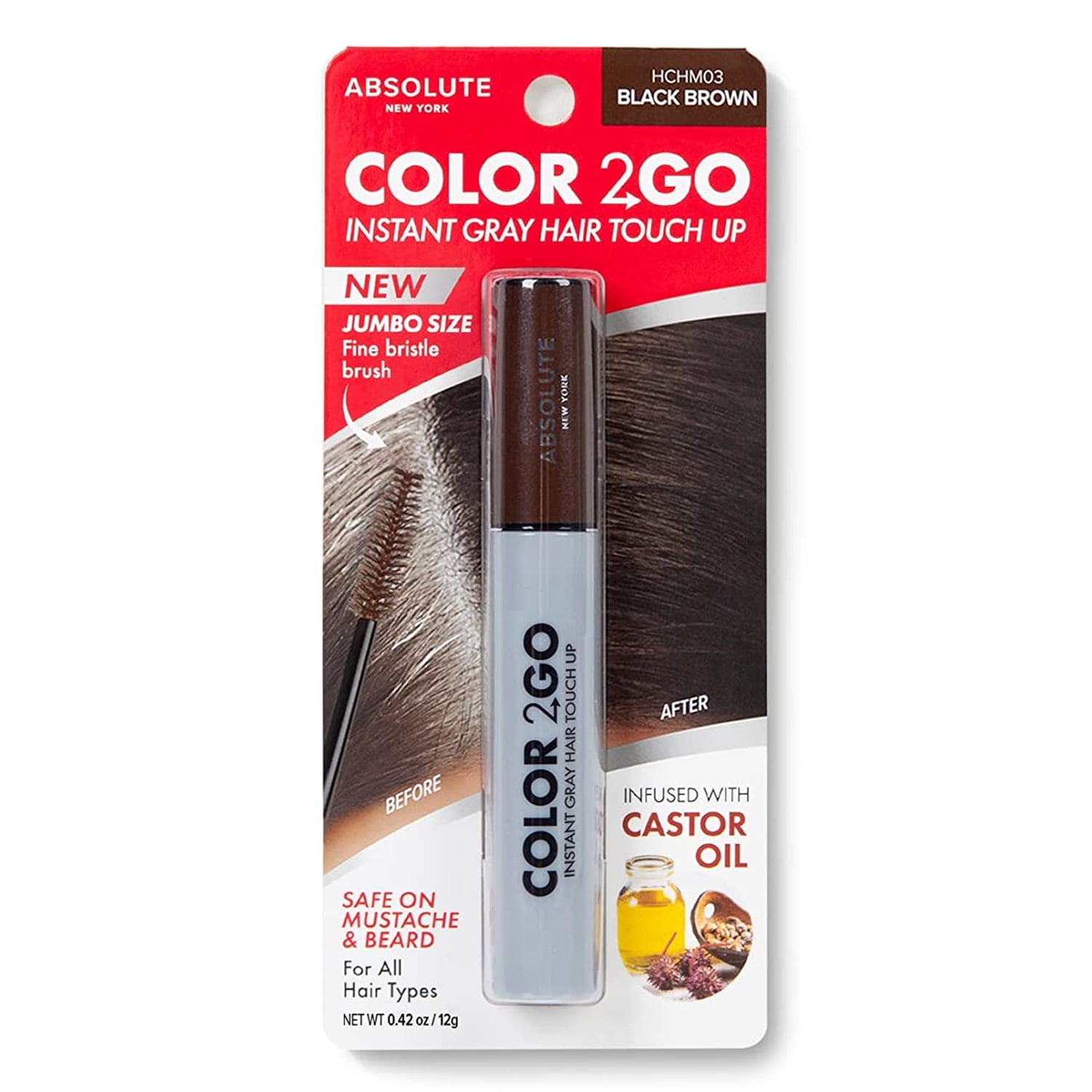 Absolute New York Color 2Go Instant Gray Hair Touch Up Jumbo Size ...