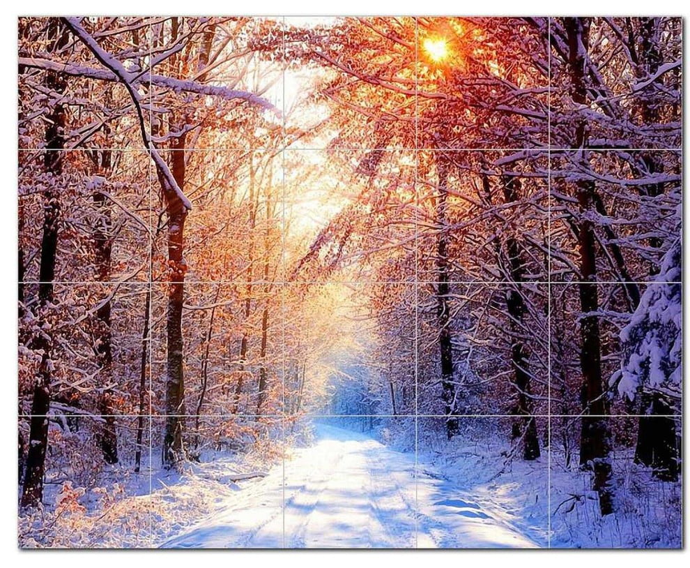 Winter Snow Ceramic Tile Mural Kitchen Backsplash Bathroom Shower ...