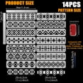14Pcs 14 Styles Rhombus Theme Plastic Painting Stencils Templates Mixed ...