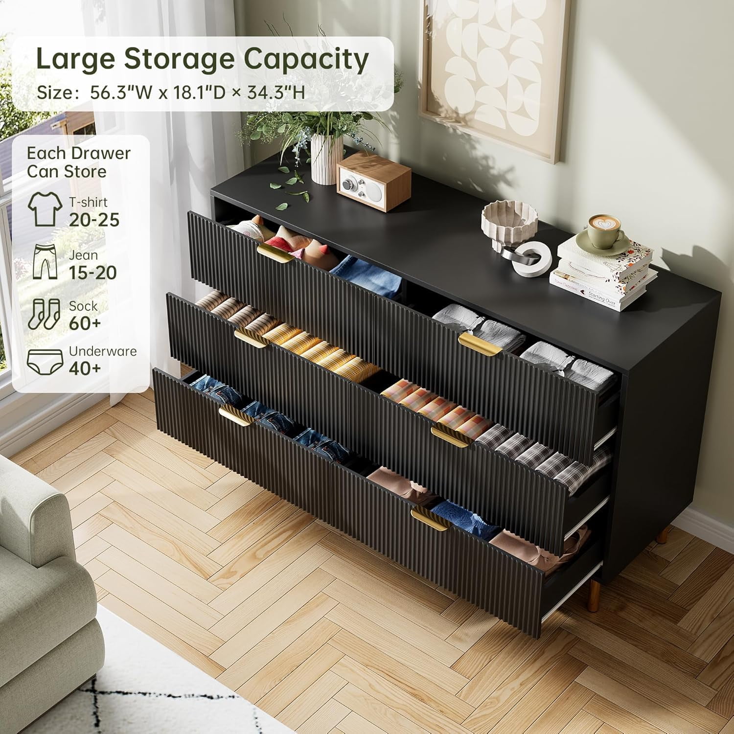 Click here for Edtara 6 Drawer Dresser  Wood Chest Of Drawers Org... prices