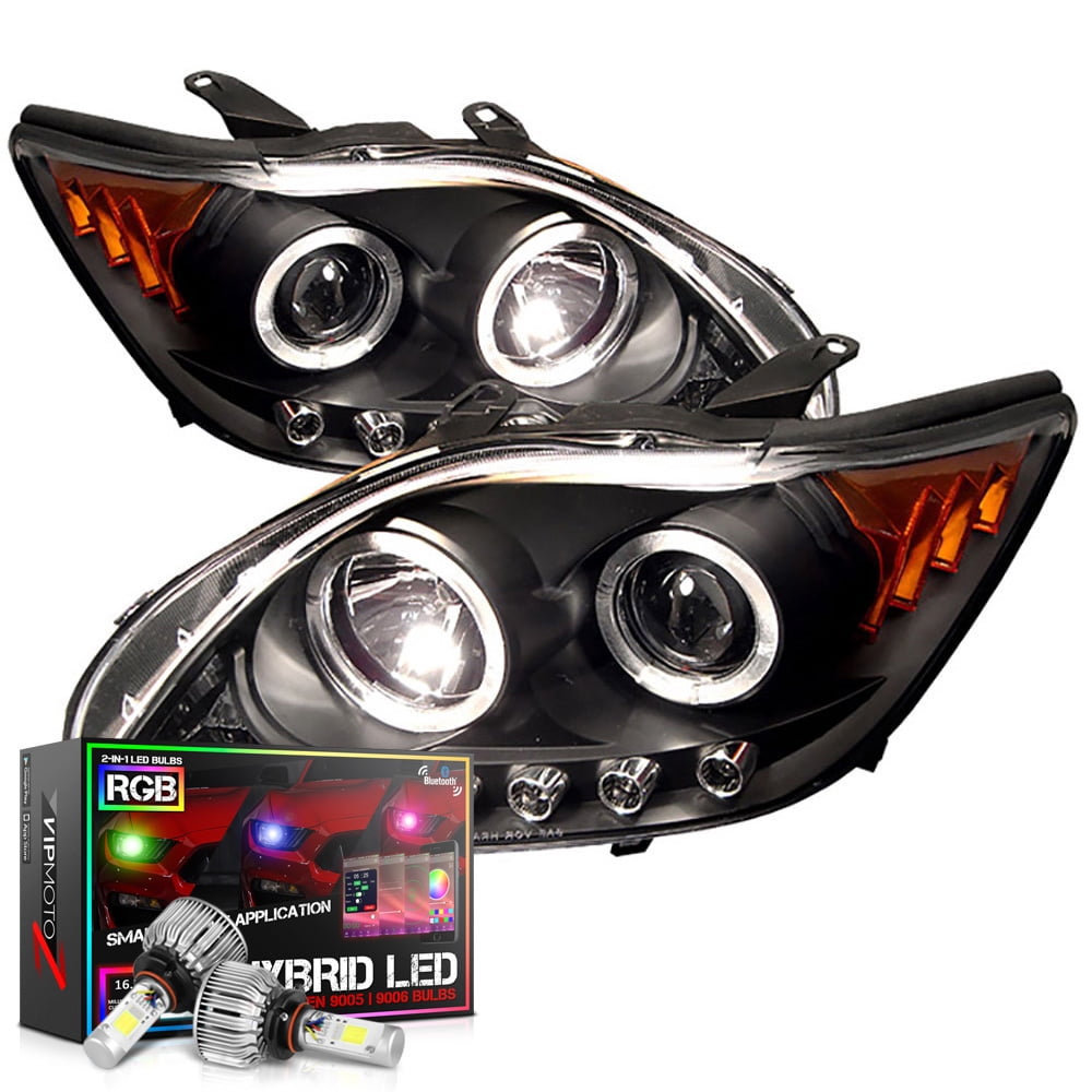 [For 2005-2007 Scion tC] LED Halo Ring Black Projector Headlight ...