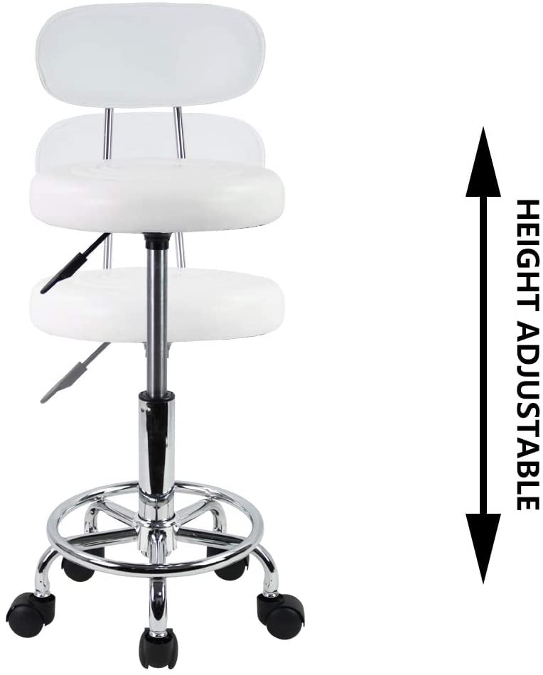 Buy Rolling Stool with Low Back Height Adjustable Work Salon Drafting ...