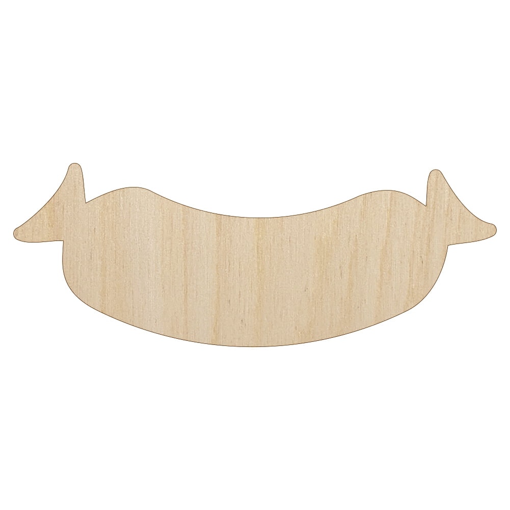 Sausage Link Solid Wood Shape Unfinished Piece Cutout Craft DIY ...