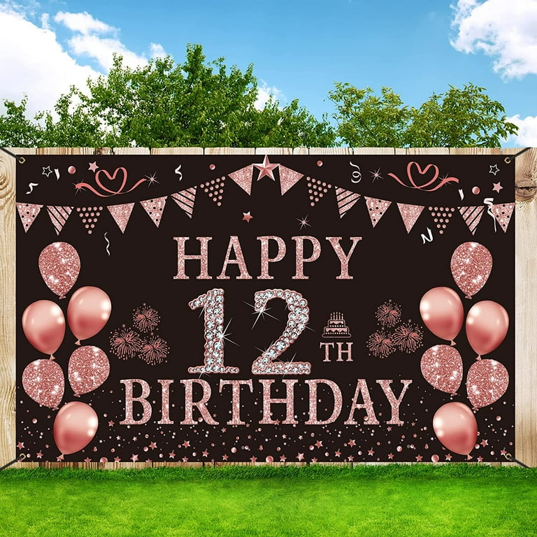 Happy 12th Birthday Girl Banner Sales Stores | www.pinnaxis.com