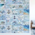 Blue Coastal Privacy Window Film,Decorative Stained Glass Window Film ...