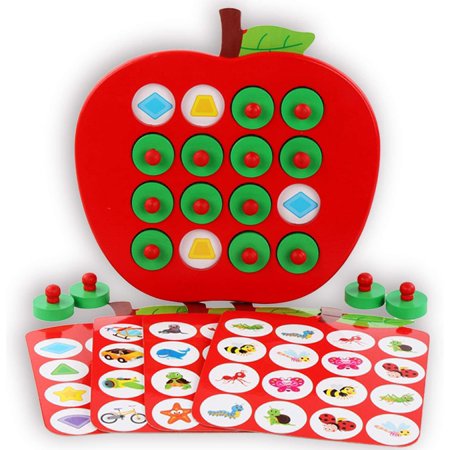 IBAOLEAWooden Memory Matching Game for Kids, Apple Memory Match Board ...