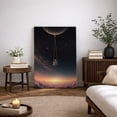 Canvas Print Wall Art Child Floating Above Sunset Clouds Print Surreal ...