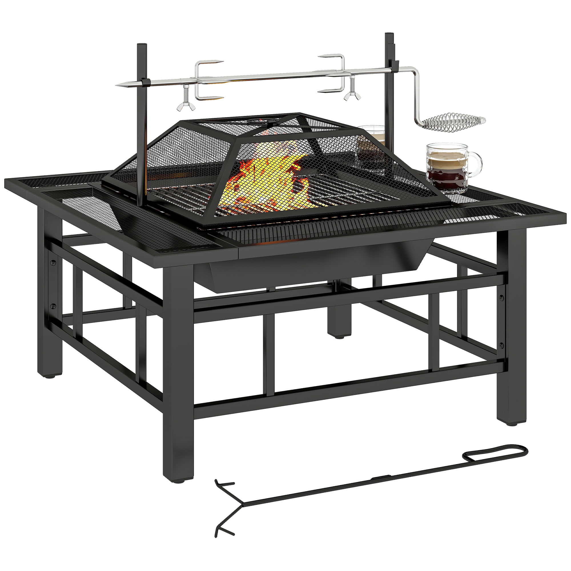 Click here for Outsunny Outdoor Fire Pit Firepit With Bbq Grill G... prices