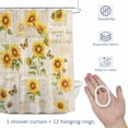 Country Sunflower Shower Curtain for Bathroom, Butterfly Vintage ...
