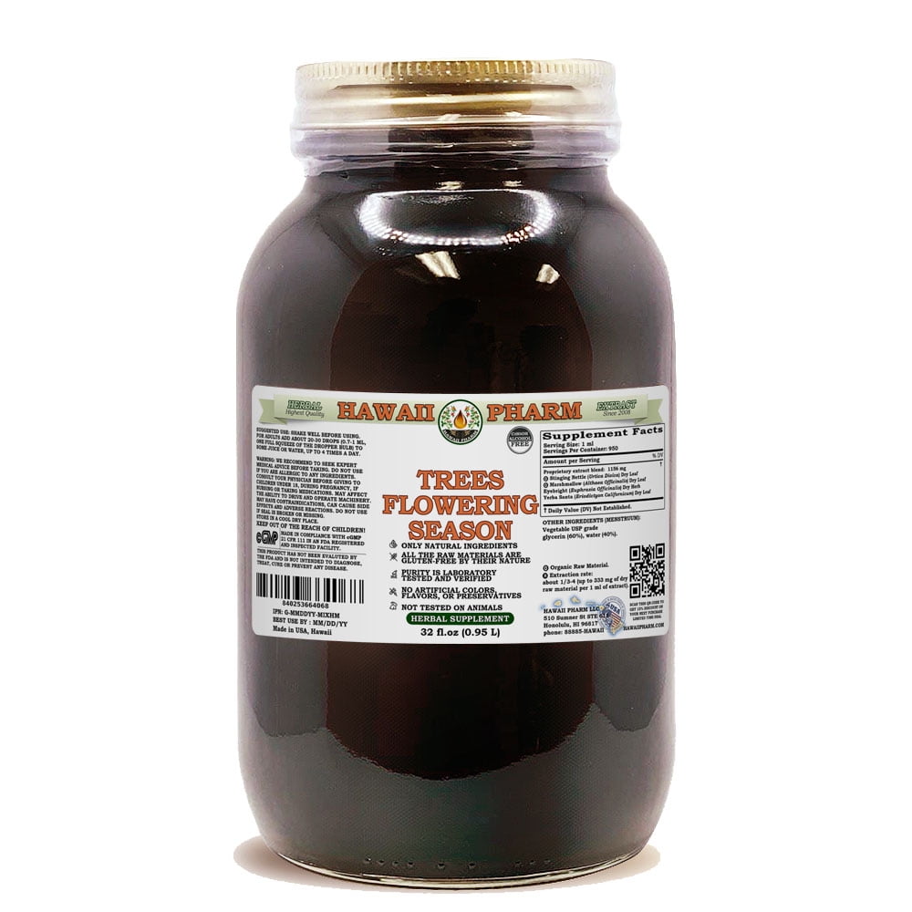 Trees Flowering Season ALCOHOL-FREE Liquid Extract Glycerite. Expertly ...