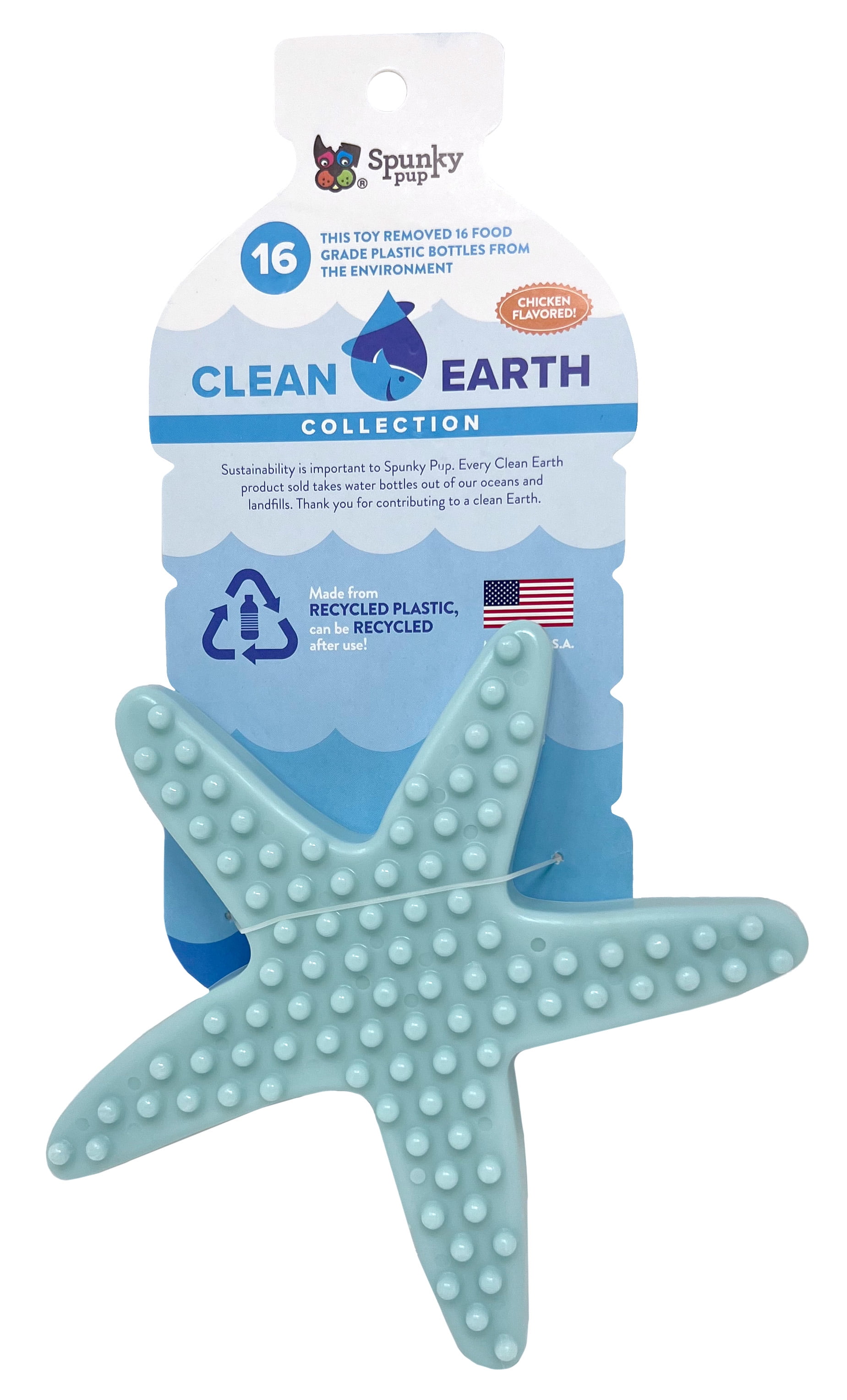 Spunky Pup Clean Earth Recycled Hard Chew Toy for Dog - Starfish - Walmart.com