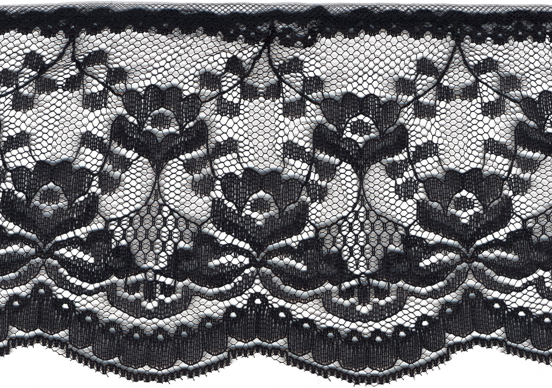 Simplicity Wide Lotus Lace 4"X12yd-Black - Walmart.com - Walmart.com