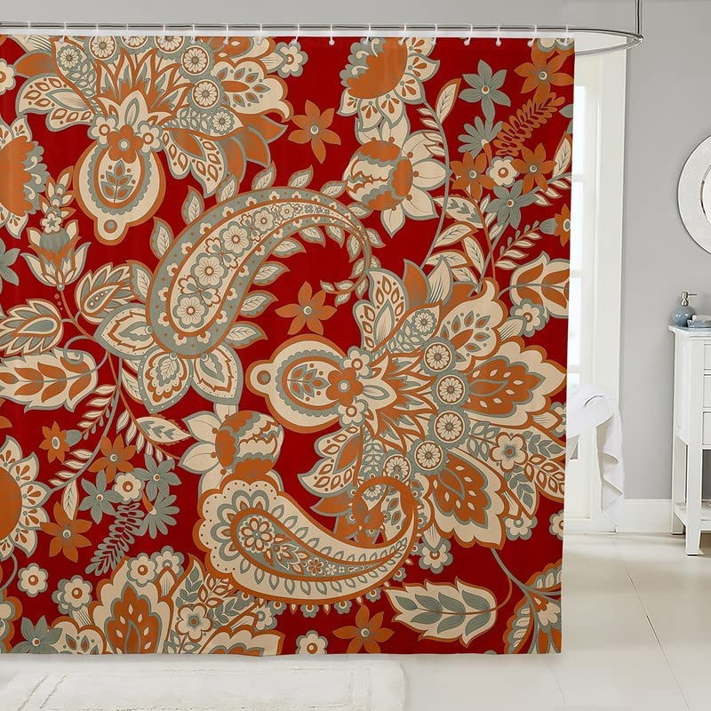 Paisley Bath Curtain Kids Bohemian Exotic Style Shower Curtain Boho ...