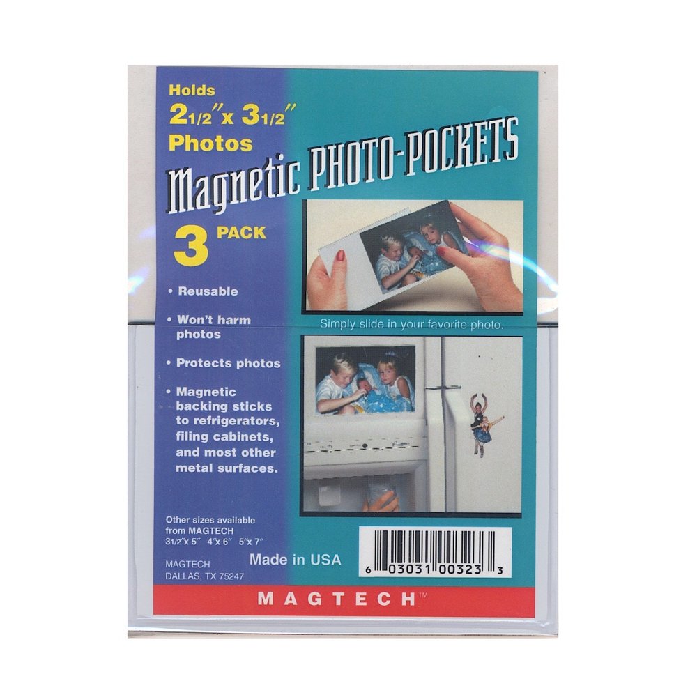 Magnetic Photo Pockets 2 1/2 in. x 3 1/2 in., pack of 3 (pack of 12 ...