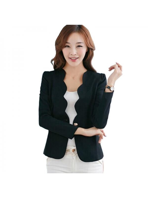 MarinaVida Women OL Slim Jacket Cardigan Blazer Long Sleeve Office Coat ...