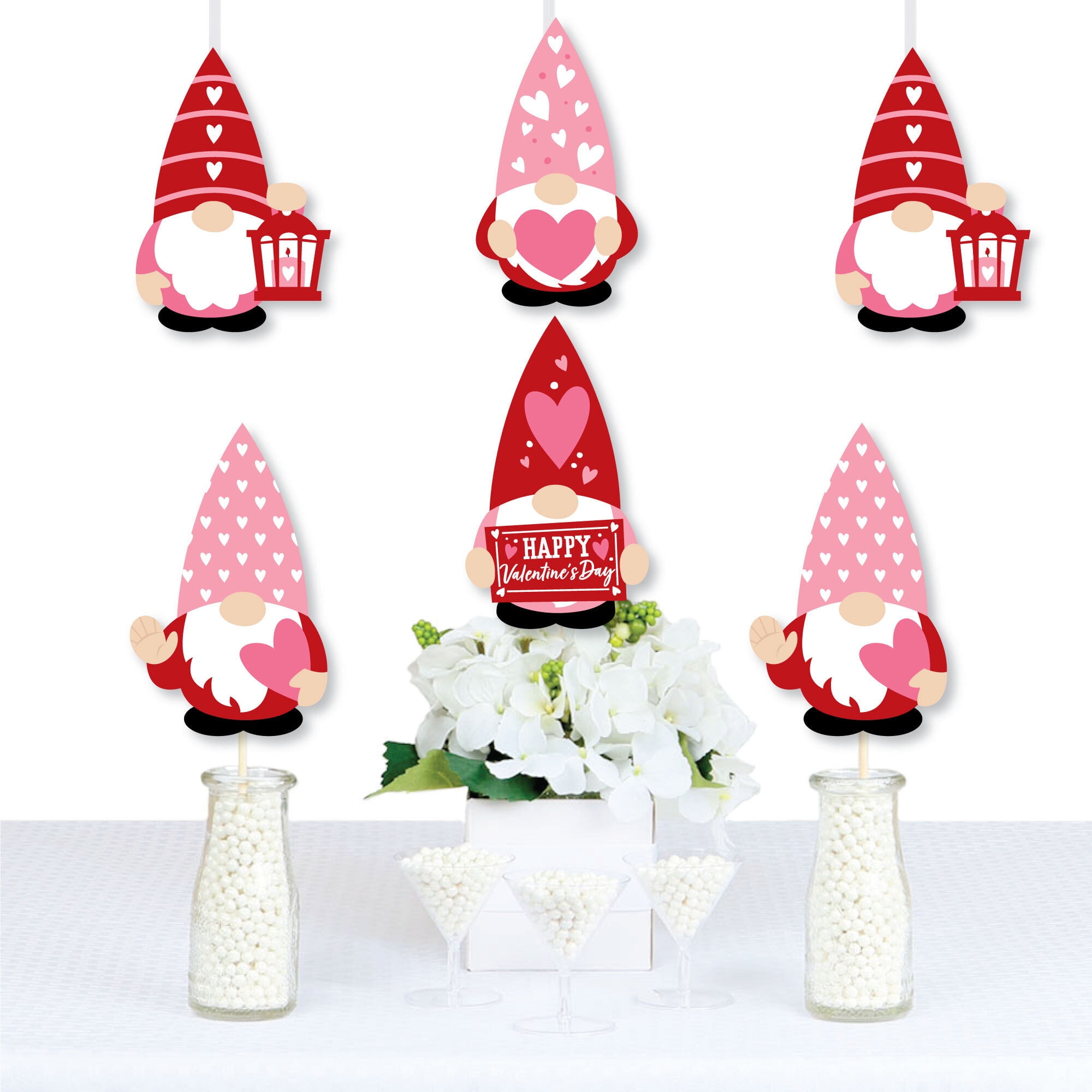 Big Dot of Happiness Valentine Gnomes - Decorations DIY Valentine’s Day ...