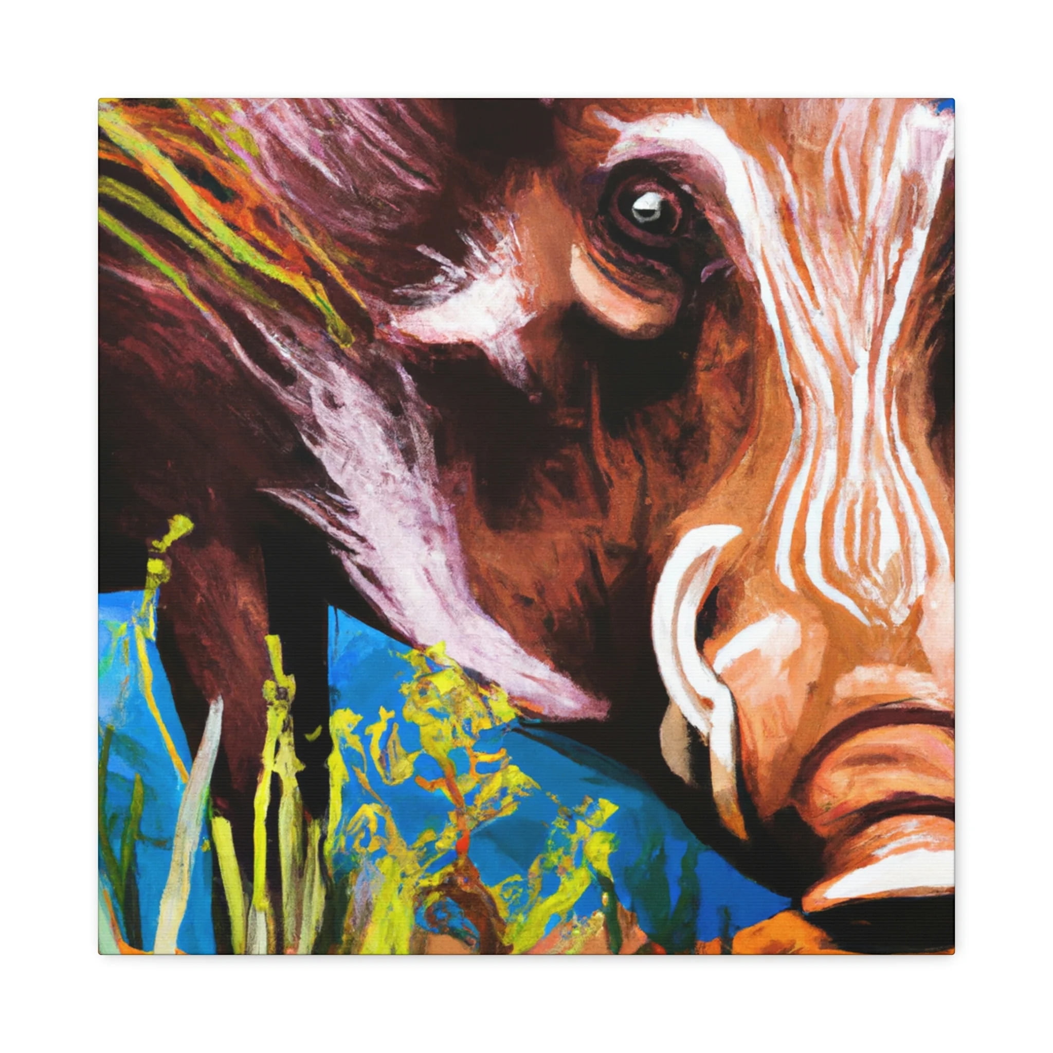 Warthog Pop Art Painting - Canvas - Walmart.com