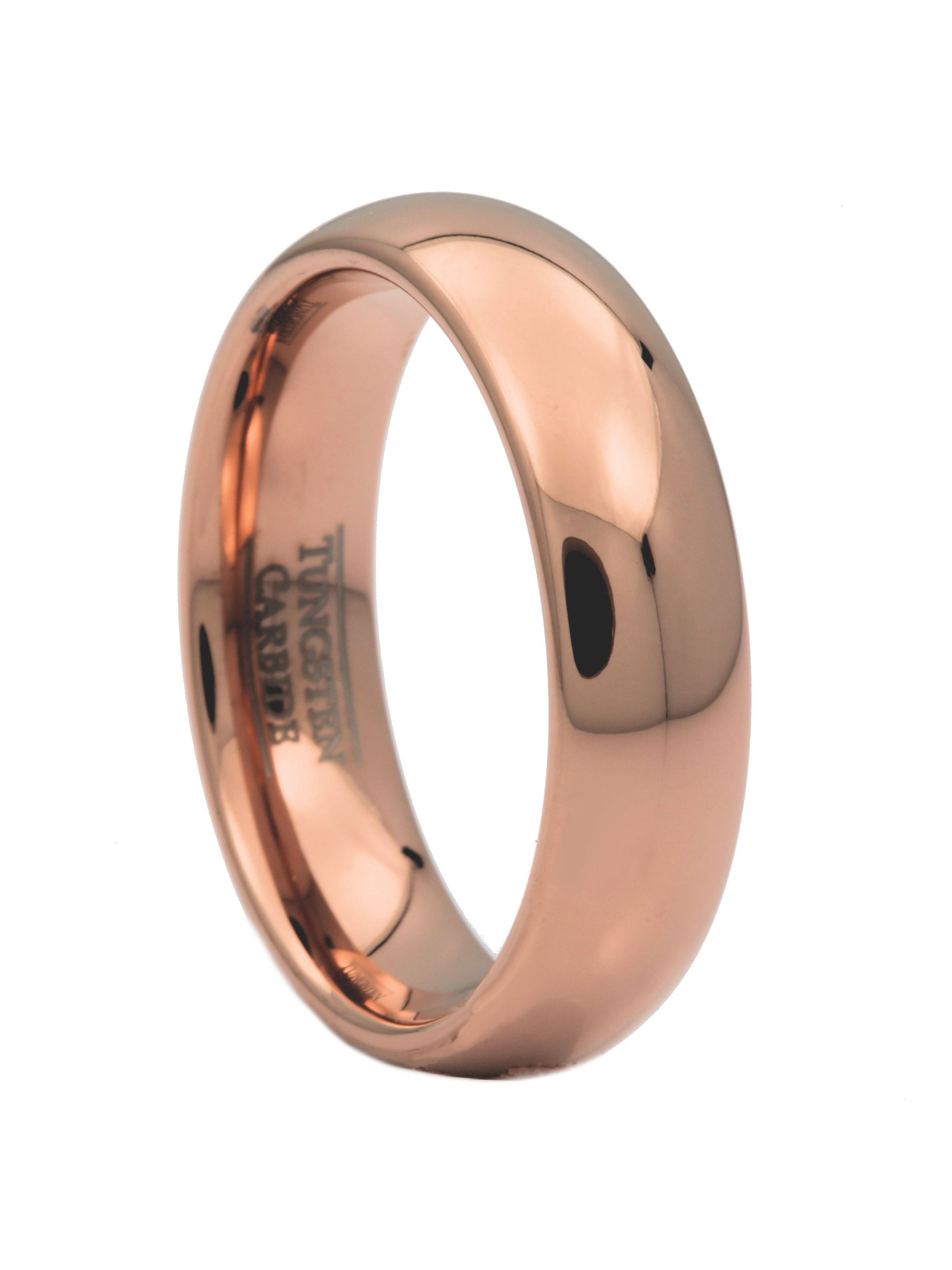 Metals Jewelry Unisex Rose Gold Plated 6mm Tungsten Carbide Beautiful ...