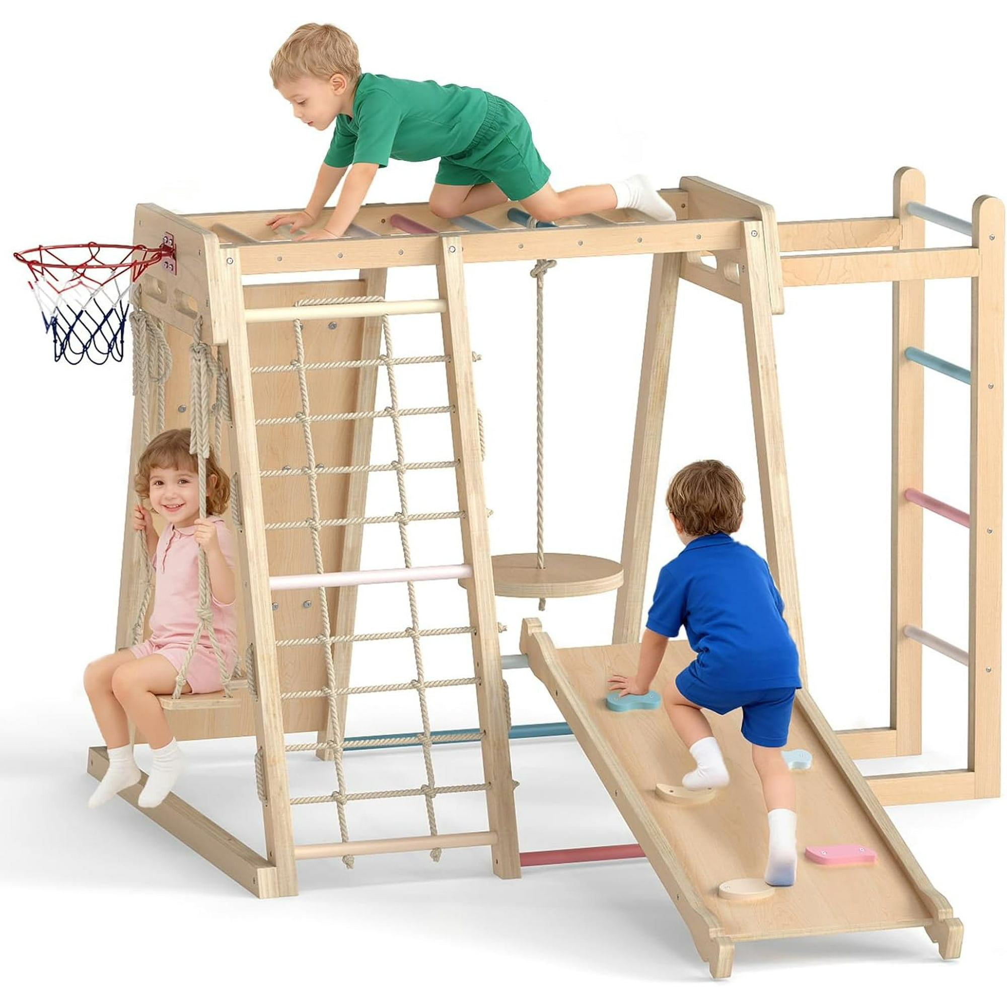 Click here for Olakids Indoor Jungle Gym  9 In 1 Wooden Montessor... prices