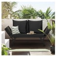 Alieon Outdoor Convertible Sofa, Woven Rattan Patio Furniture Sunbed ...