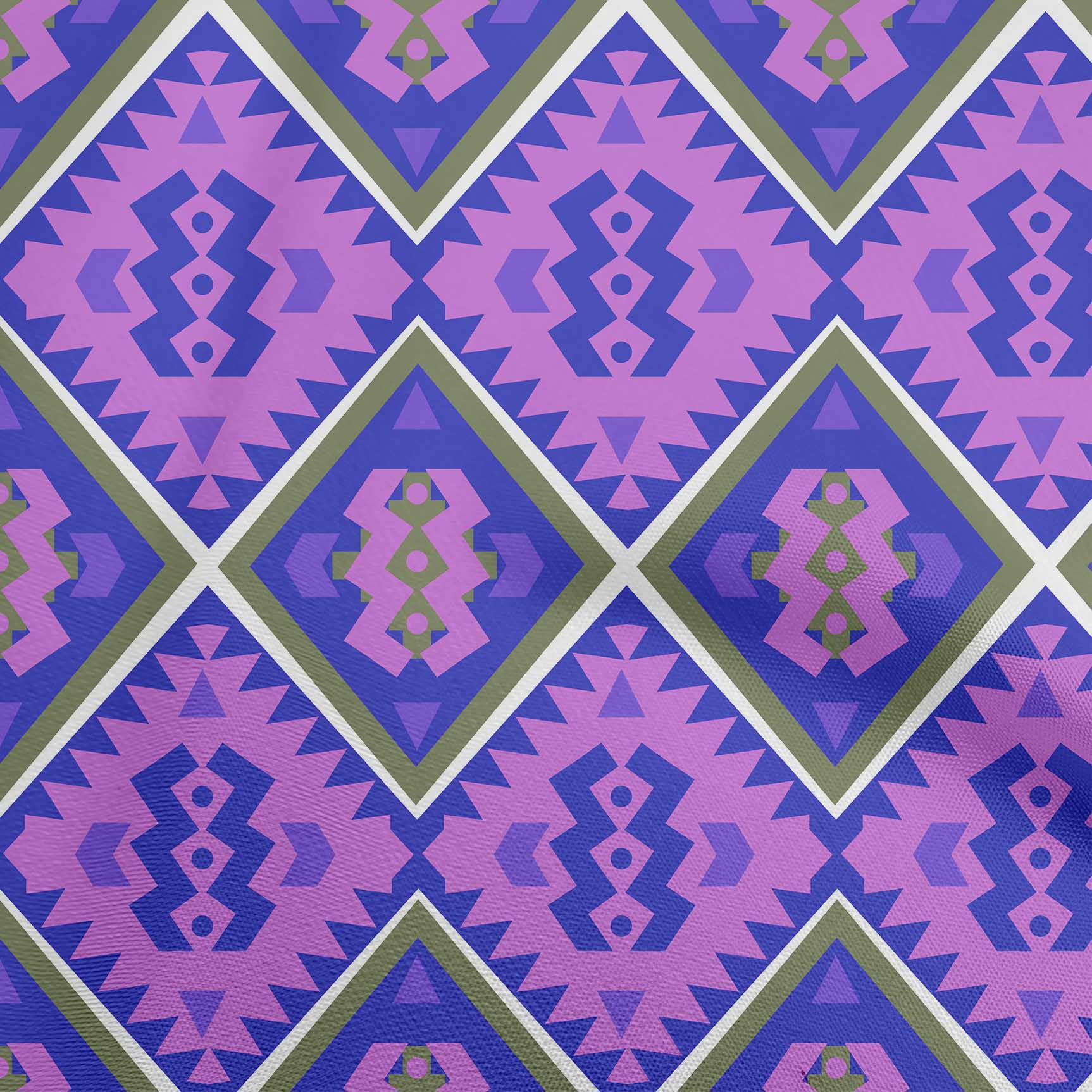 oneOone Cotton Cambric Violet Fabric Tribal Sewing Craft Projects ...