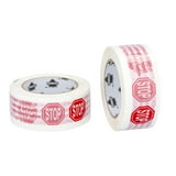 MMBM Stop Sign Tape, 2" x 110 Yards, 2 Mil White/Red, Fragile Items ...