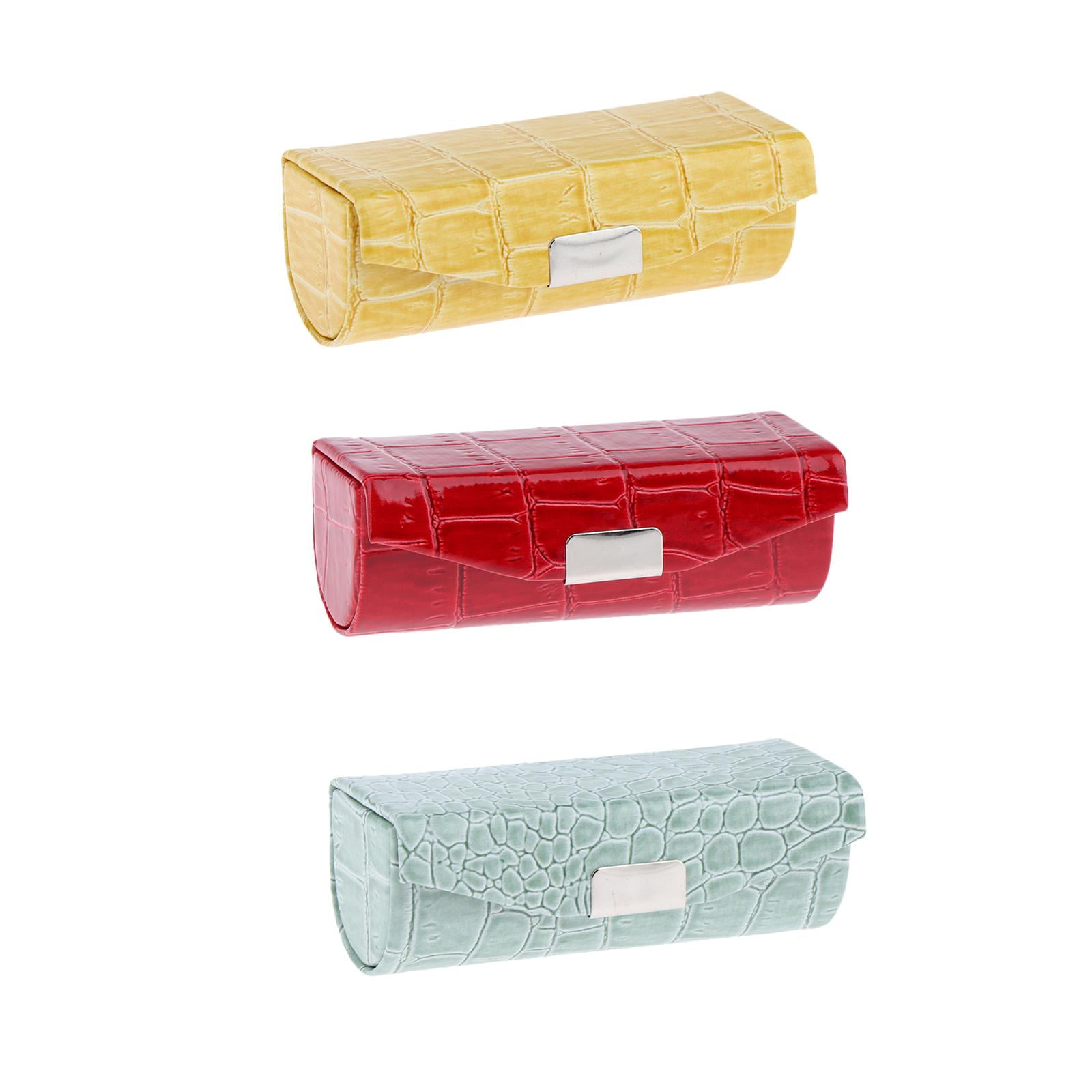3x Lipstick Case Yellow and Greyish Green and Red jinwen Estuche de ...