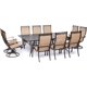 Hanover Manor 11-Piece Outdoor Dining Set in Cedar with 4 Contoured ...