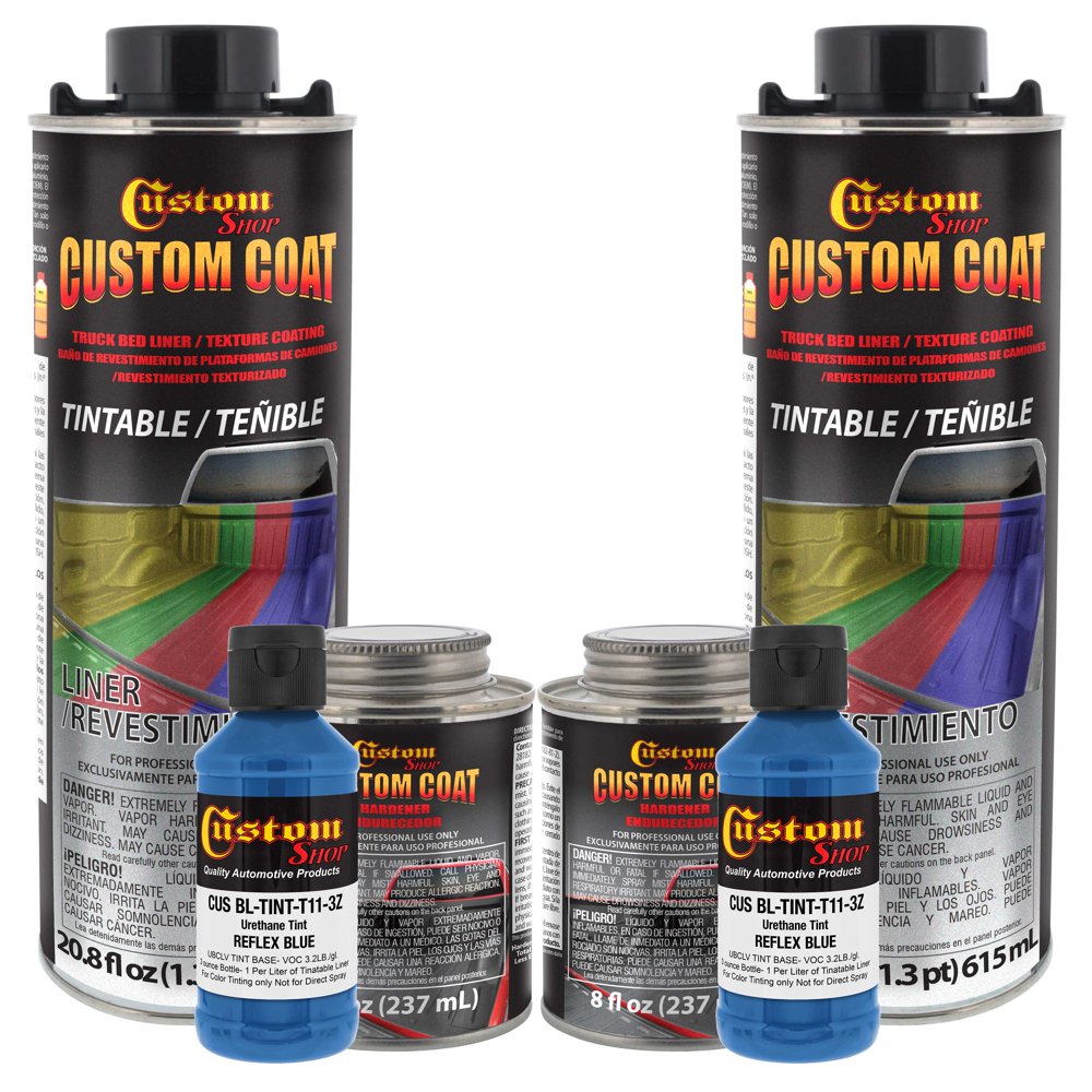 Custom Coat Reflex Blue 2 Quart (1/2 Gallon) Urethane Spray-On Truck ...