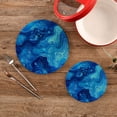 Cotton Rope Pot Holder Set of 2 Kitchen Trivets Blue Water Texture ...