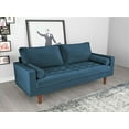 Uspridefurniture Velvet Back Support Sofa with Toss Pillow, Prussian ...