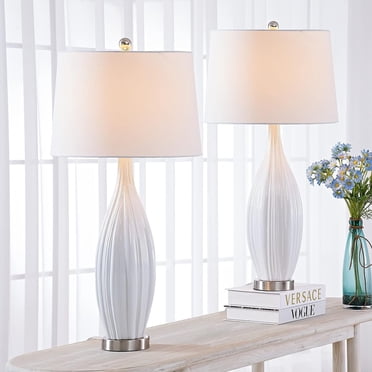 Yokila White Ceramic Table Lamps Set of 2 for Living Room Bedroom 23.25 ...