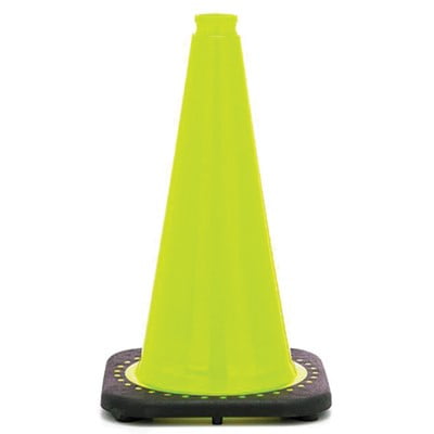 JBC 18" Lime 3 lb. Wide Body Heavy-Duty Traffic Cone (2 Units ...
