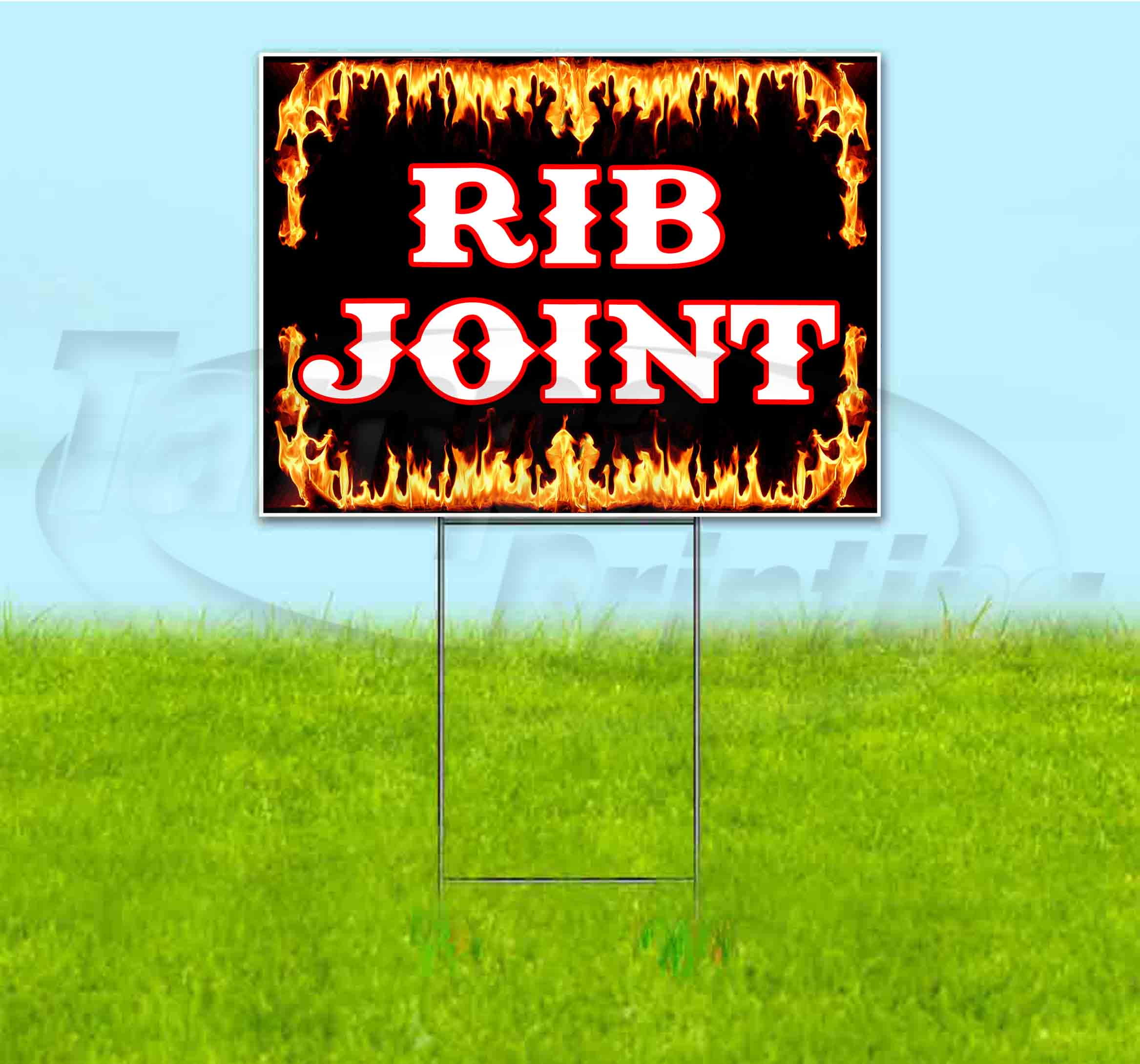 Rib Joint (18" x 24") Yard Sign, Includes Metal Step Stake - Walmart.com