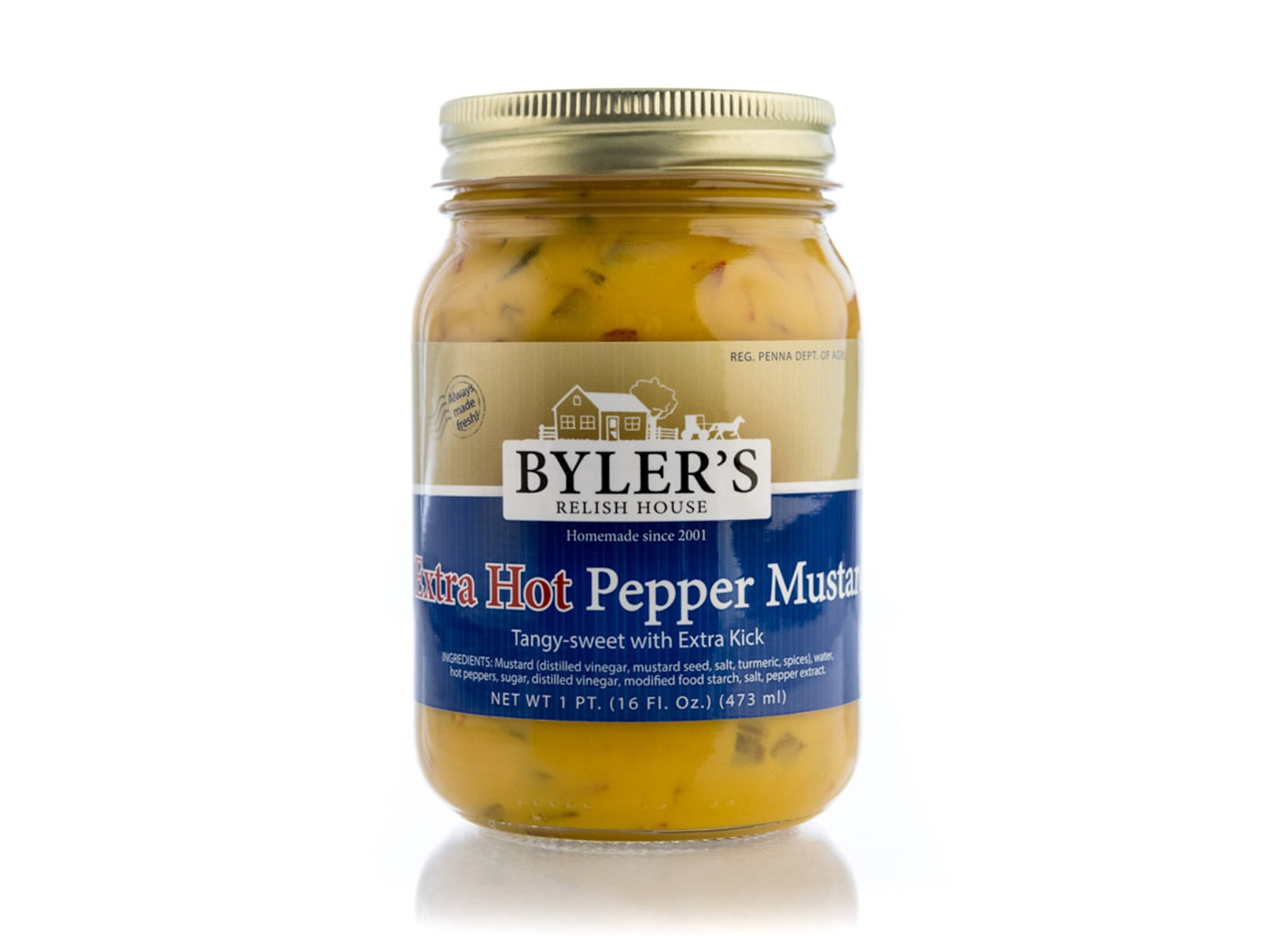 Byler's Relish House Extra Hot Pepper Mustard, 2-Pack 16 fl. oz. Jars ...