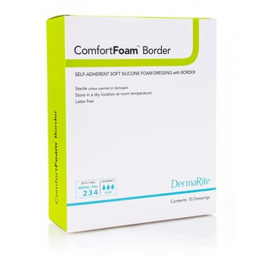 Molnlycke Mepilex Border Flex Wound Dressing, 4x4 Inch, Square Adhesive ...