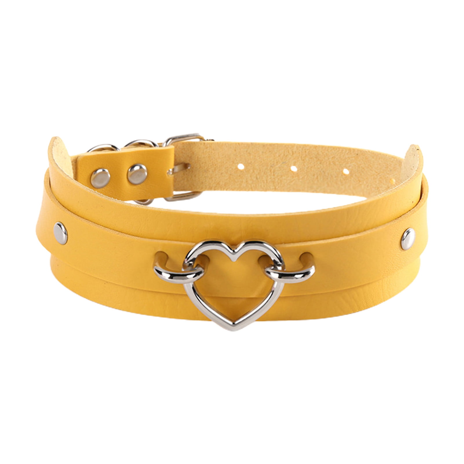 harmtty Gothic Adjustable Metal Bucket Women Necklace Heart Decor Faux ...