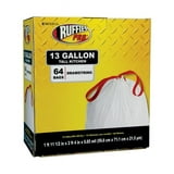 Ruffies Pro Tall Kitchen Drawstring Trash Bags, 13 Gallon, 64 Count ...