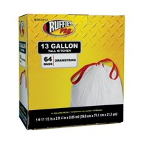 Ruffies Pro Tall Kitchen Drawstring Trash Bags, 13 Gallon, 64 Count ...