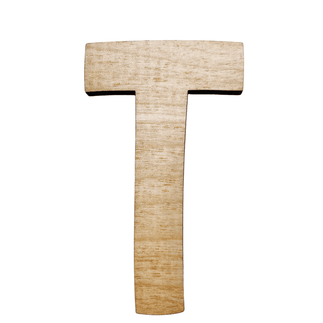 5" Tall Birch Wood Letter T | 1/4" Thick | Wood Craft Letter | American ...