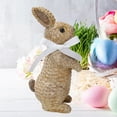 Brown A Resin Woven Effect Bunny Garden Sculpture With Hand Painted ...