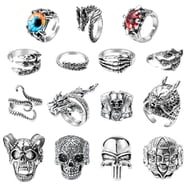 Stainless Steel Biohazard Skull Minimalist Oval Top Polished Statement ...