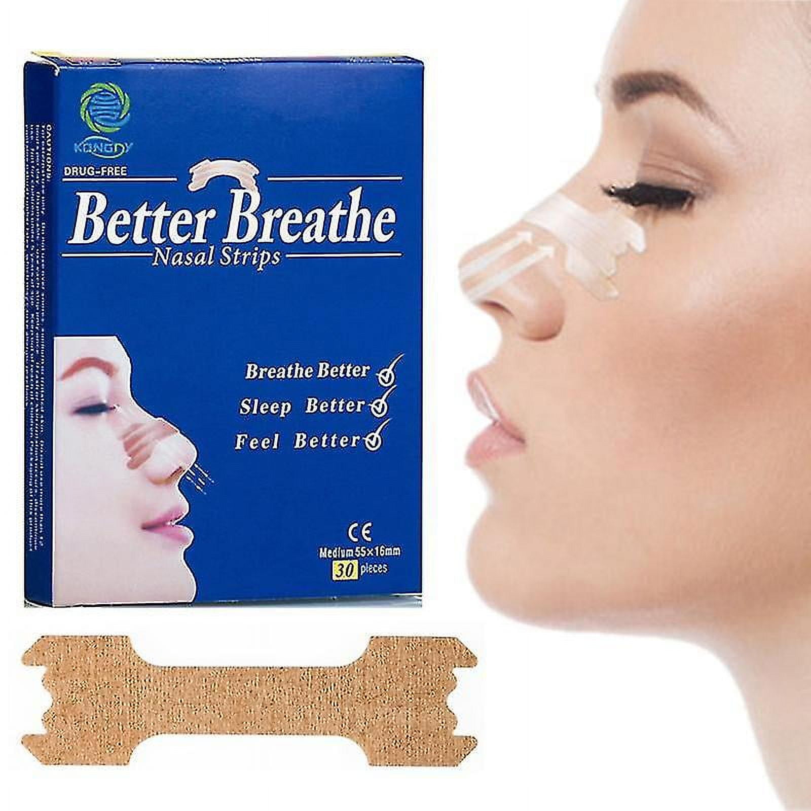 Breathe Nasal Strips Right Way To Stop Snoring 60 Pieces/2 Boxes Nose ...
